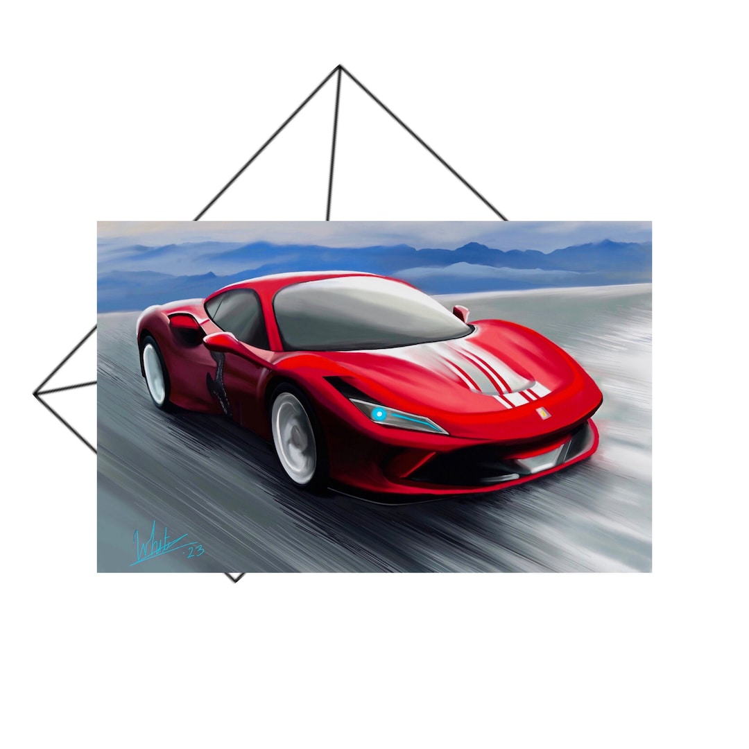 RED FERRARI CARD F8 Tributo Supercar Cards for Him Fathers - Etsy
