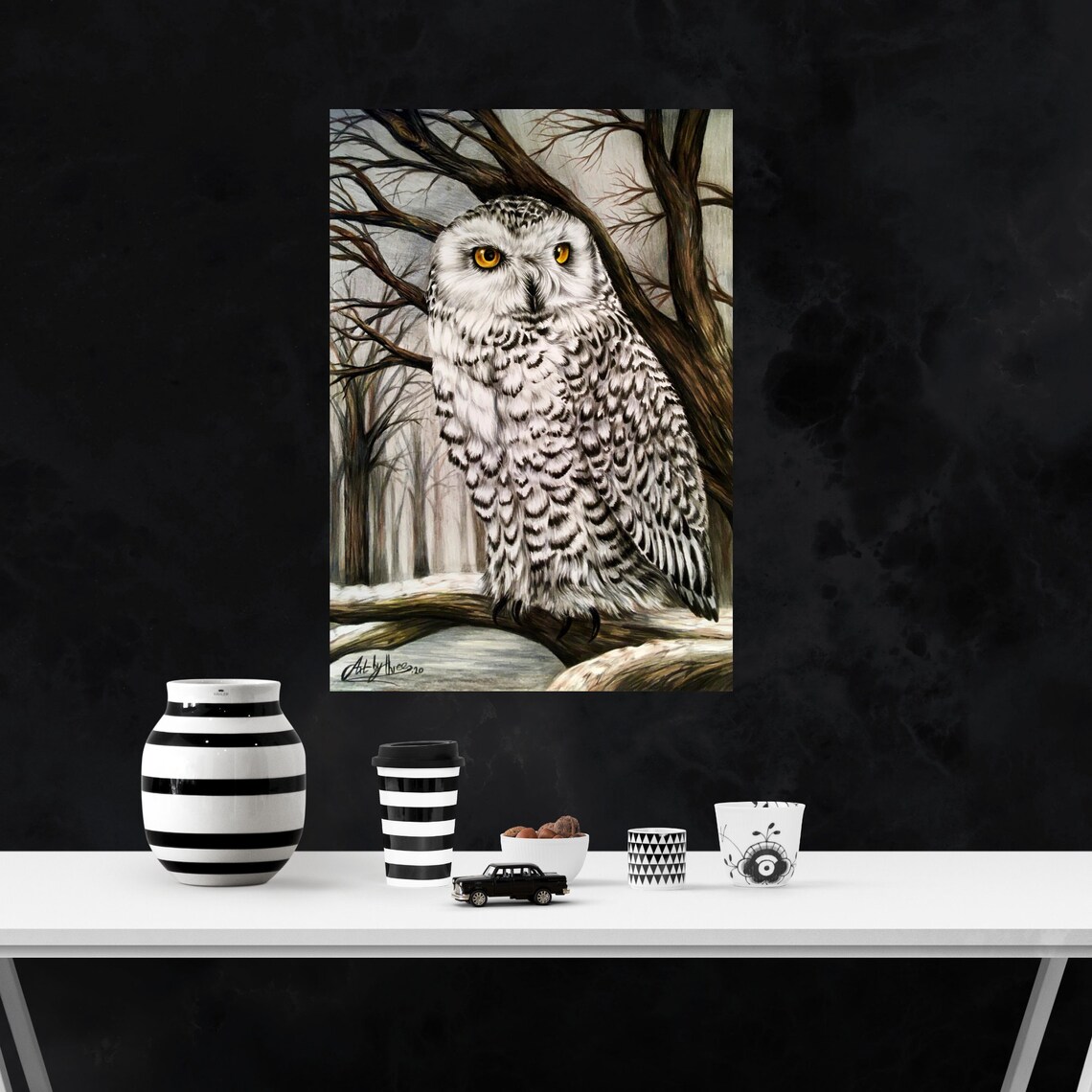 SNOWY OWL PRINT British Wildlife Art Owl Lovers Gift Snowy - Etsy UK