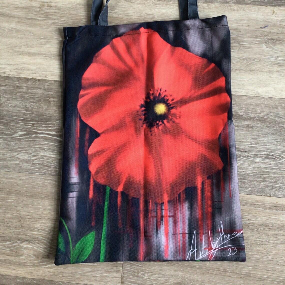 Red Poppy Art Tote Bag: Floral Cotton Canvas Market Sack - Etsy