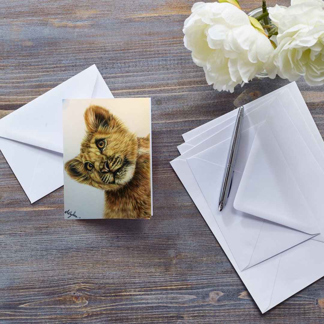 Jolie carte LION CUB pour toutes les occasions, carte amoureux de bébé ...