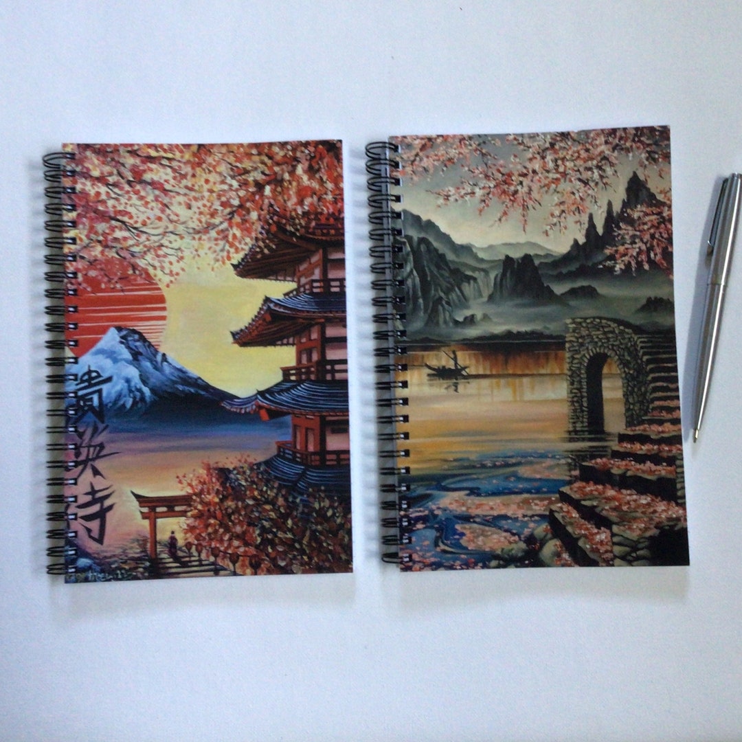 JAPANESE LANDSCAPE NOTEBOOK, A5 Lined Notepad, Japan Art Journal ...
