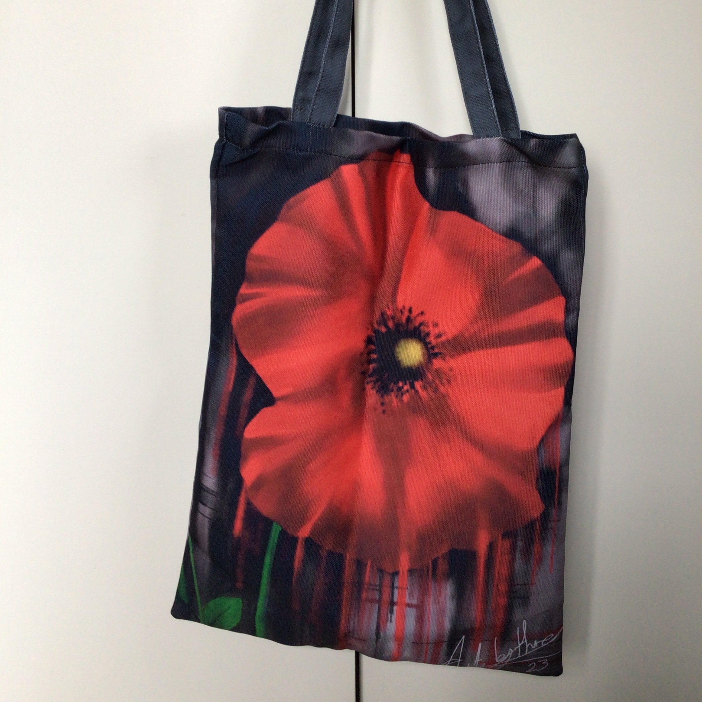 Red Poppy Art Tote Bag: Floral Cotton Canvas Market Sack - Etsy