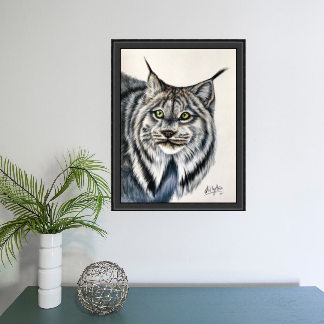 CANADIAN LYNX PRINT, Pencil Poster Art, Kids Room Decor, Big Cat Fine ...