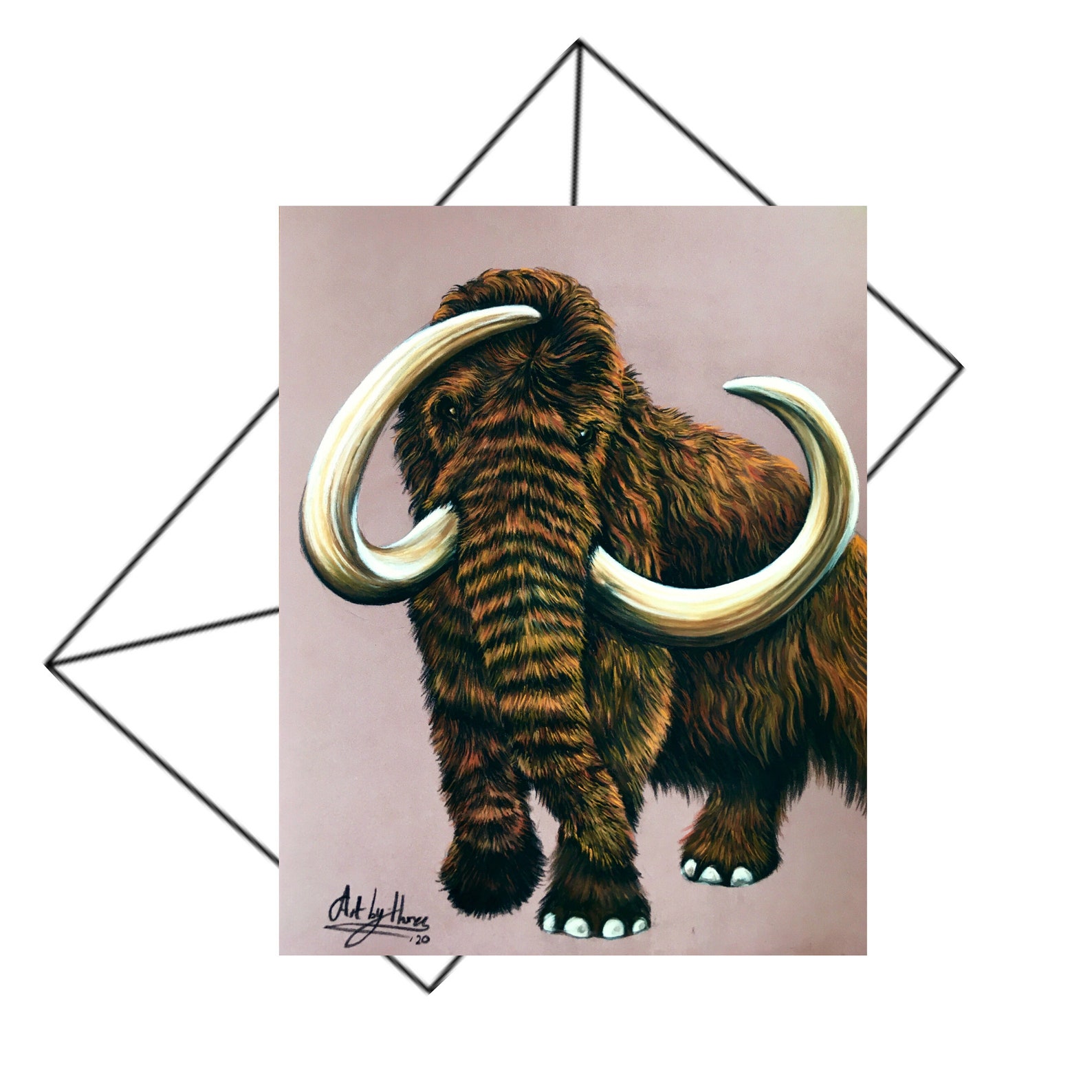 WOOLLY MAMMOTH CARD Prehistoric Animal Extinct Animal Card | Etsy