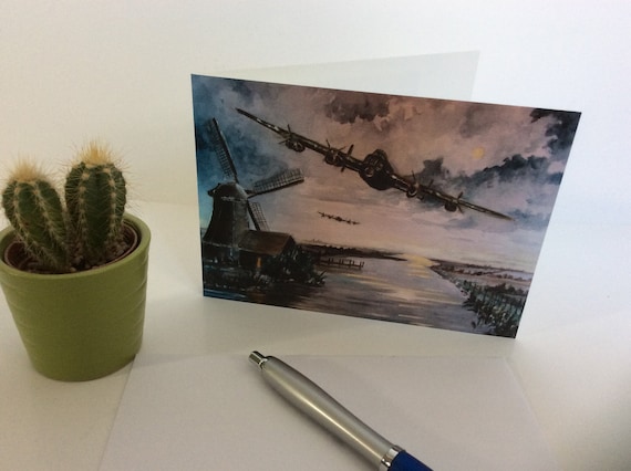 LANCASTER BOMBER VE Day Card Military Aircraft Art Card - Etsy UK