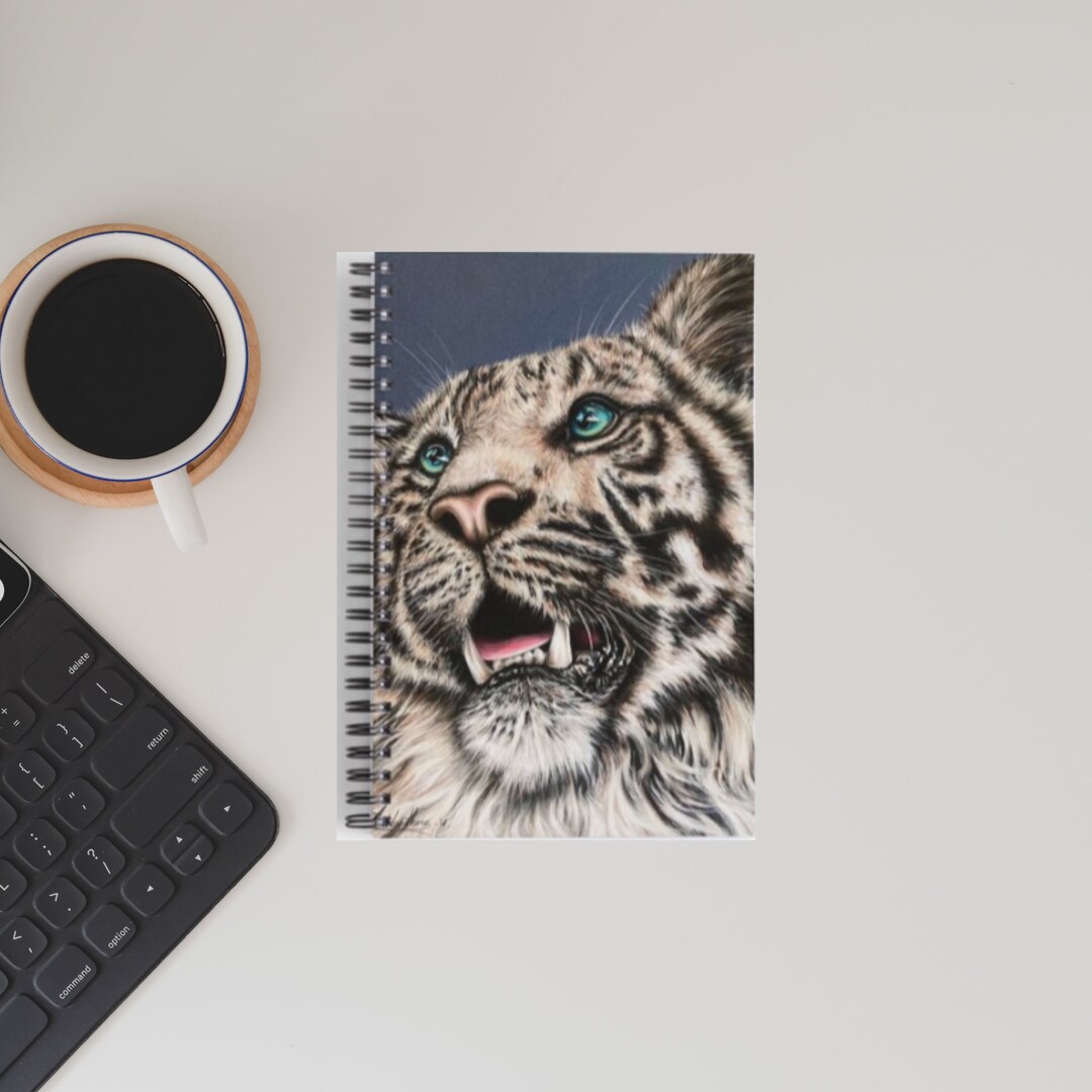 CUADERNO DE TIGRE BLANCO, Bloc de notas de animales con forro A5 ...