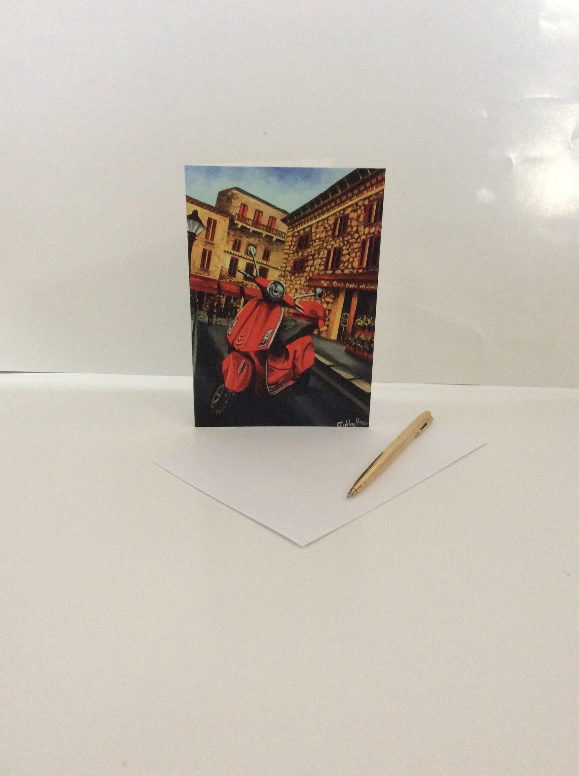 RED VESPA SCOOTER Card Iconic Moped Card Classic Italian - Etsy UK