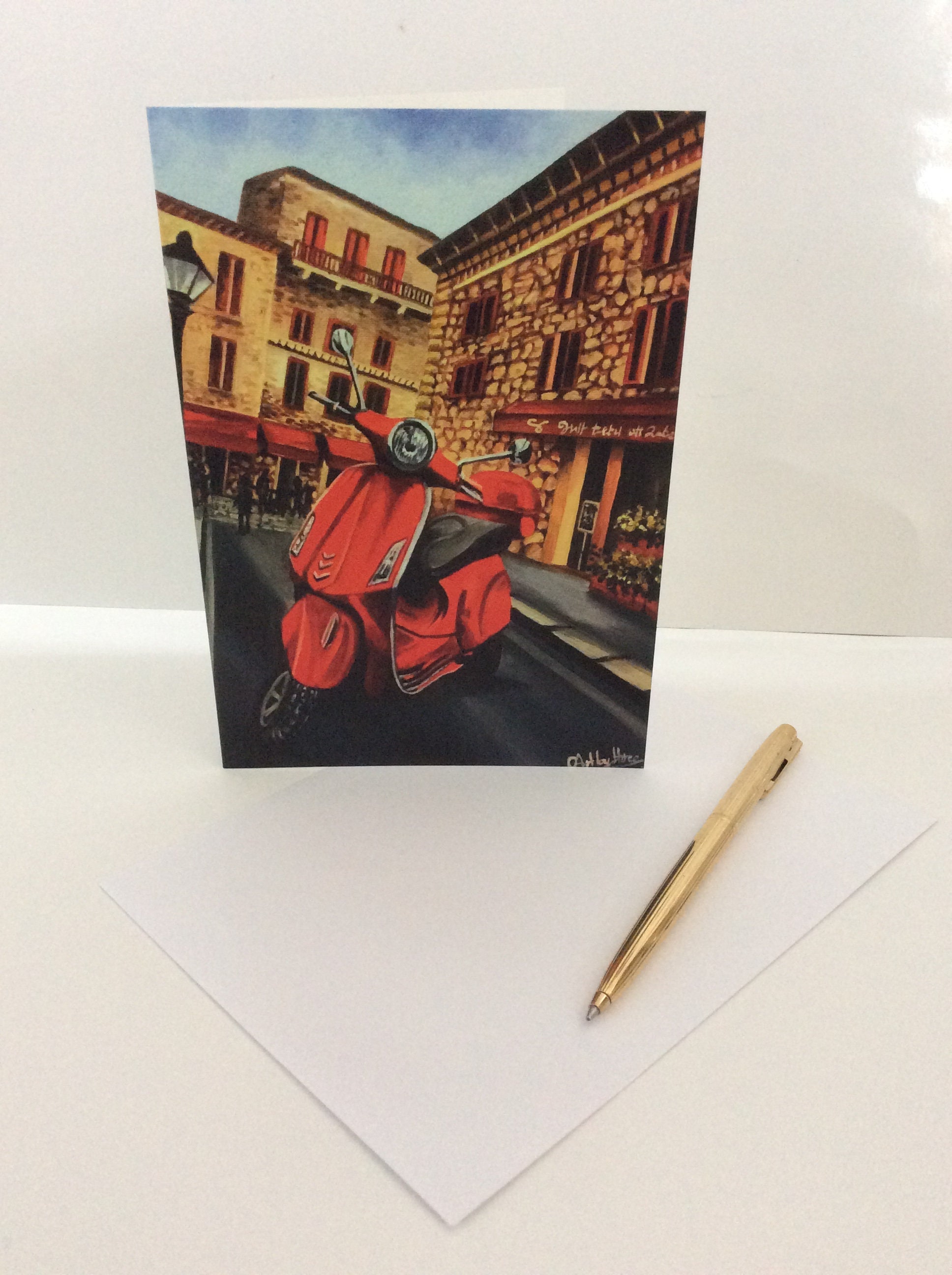 RED VESPA SCOOTER Card Iconic Moped Card Classic Italian - Etsy UK