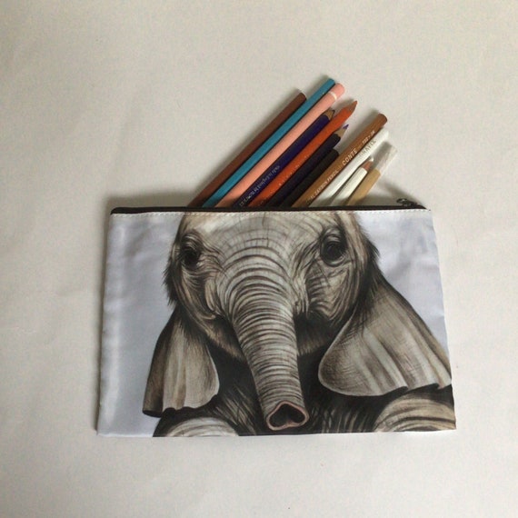ELEPHANT PENCIL CASE Trousse de toilette Ellie Accessoire Bag Elephant Lover Gift Wildlife Cosmetic Bag Make Up Bag Baby Elephant Storage Etsy France