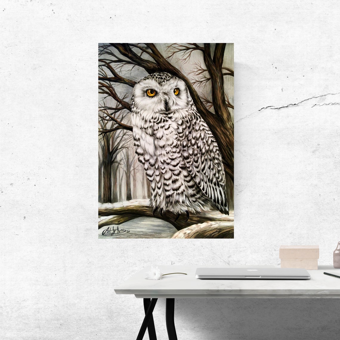 SNOWY OWL PRINT British Wildlife Art Owl Lovers Gift Snowy - Etsy UK