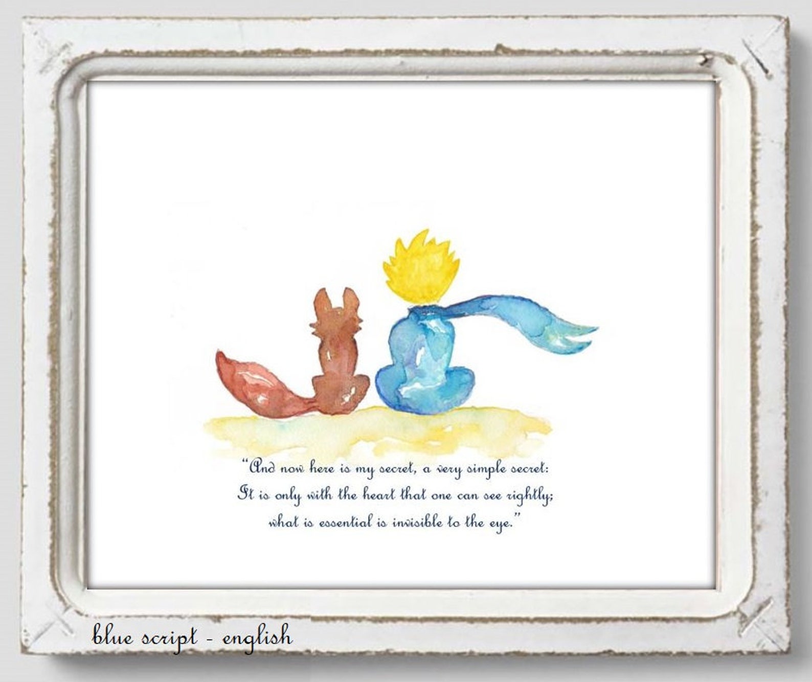 The Little Prince. Prince and Fox With Inspirational Quote. | Etsy