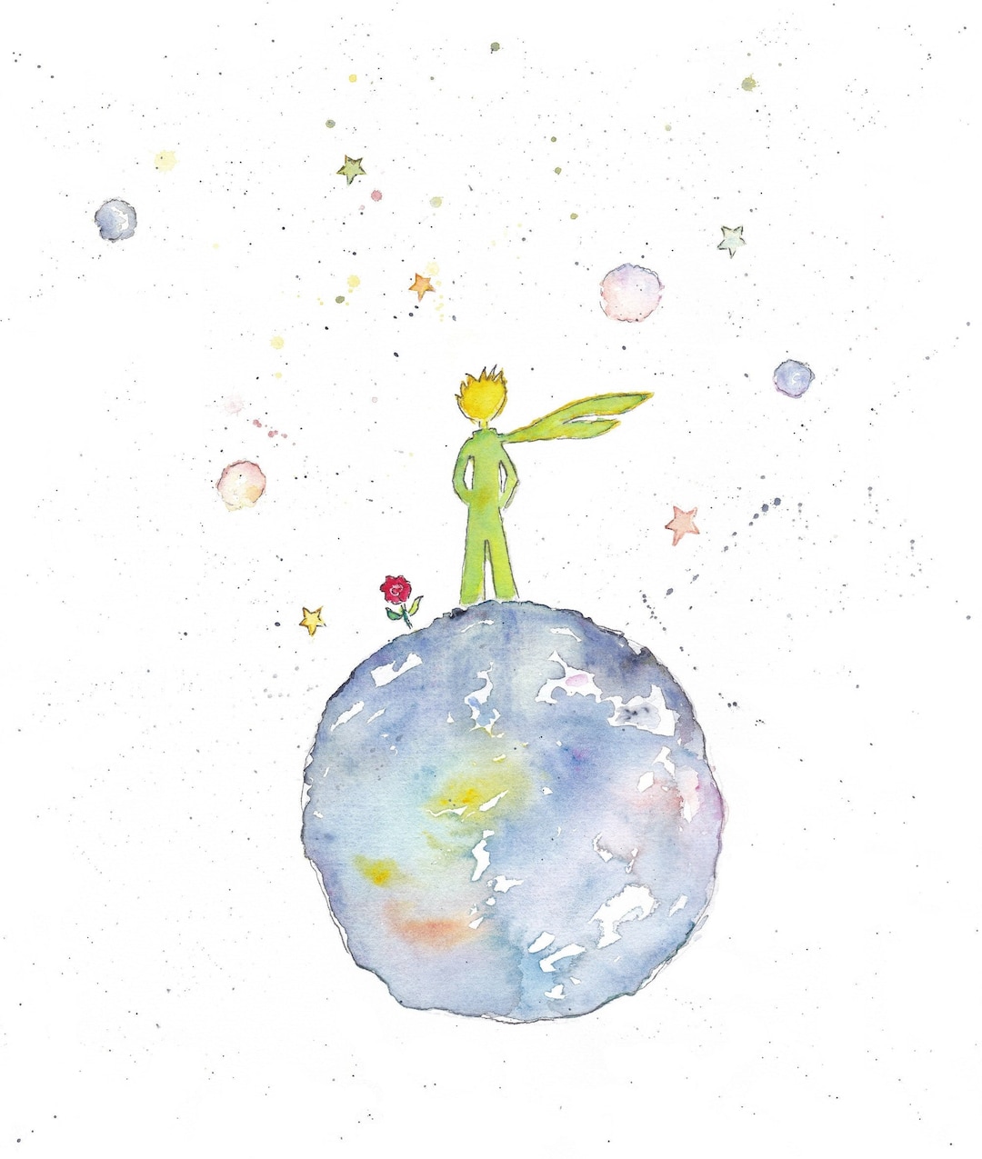 The Little Prince Art. Le Petit Prince Et Rose. the Prince and Rose ...