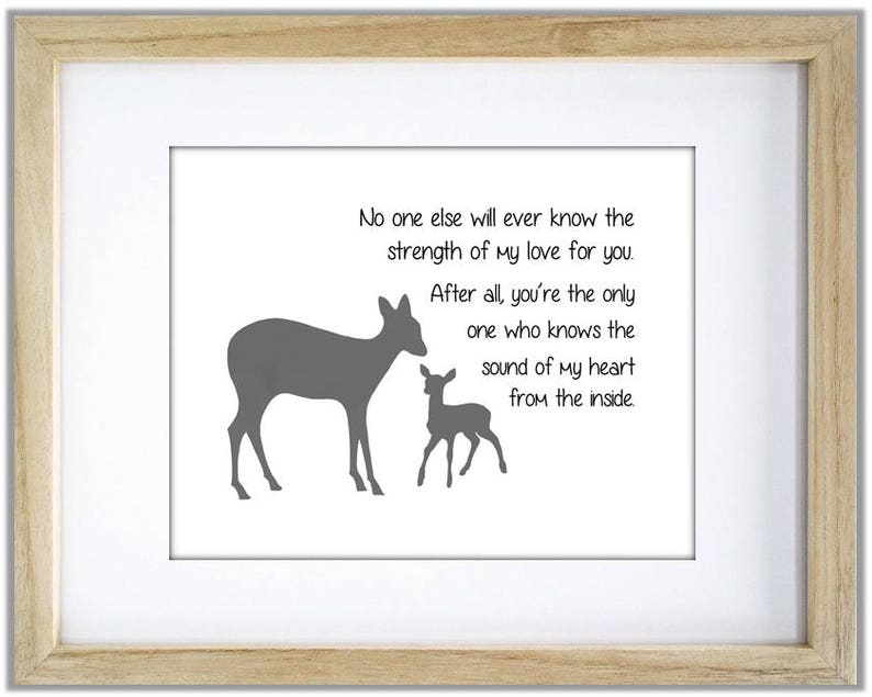 Deer and Baby Fawn. No One Else Eill Ever Know the Strength of - Etsy