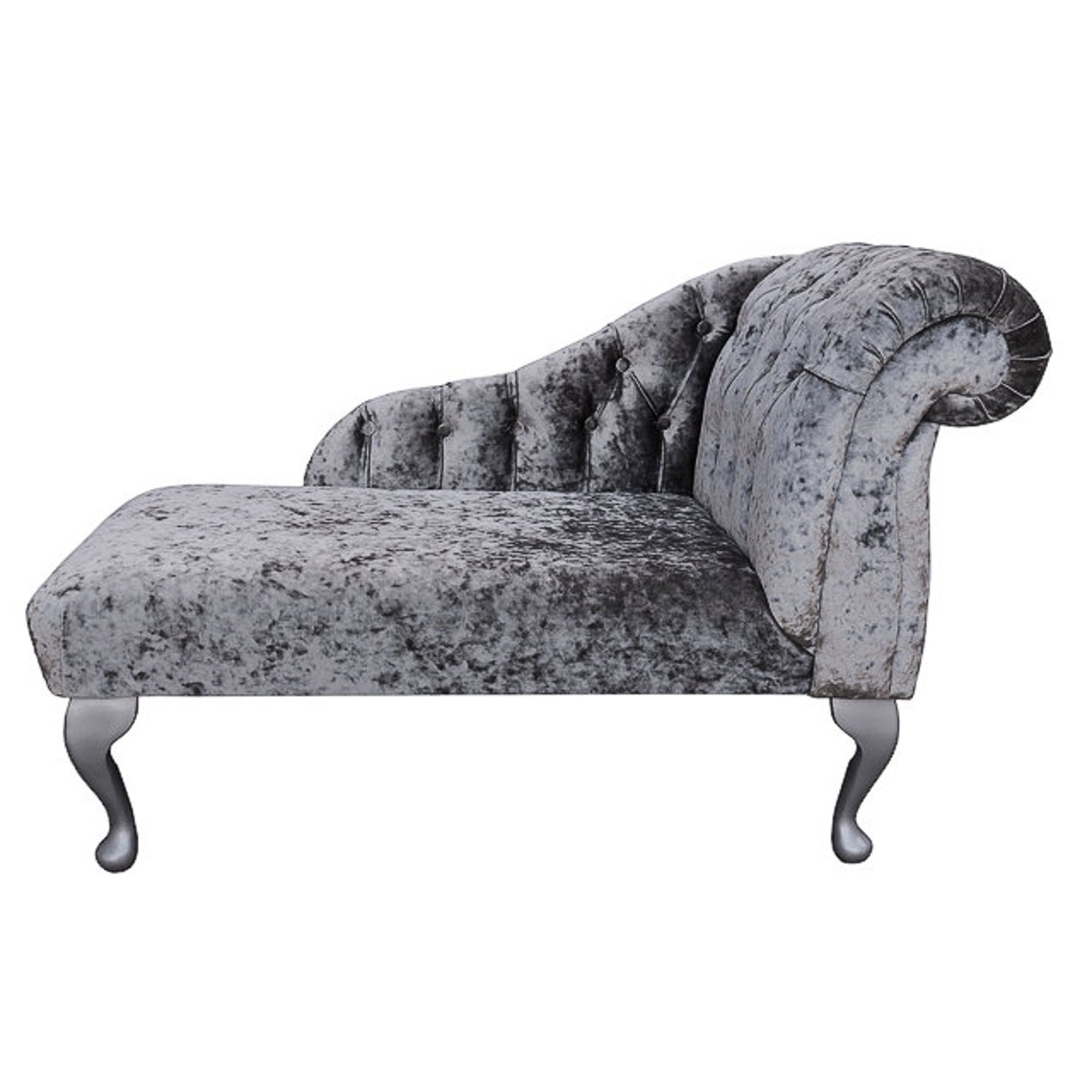 Crushed Velvet Buttoned Chaise Longue Sofa Small Accent Lounge - Etsy UK