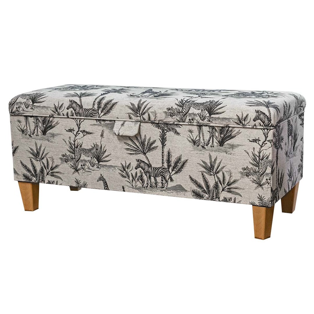 Zebra Print Storage Box | Safara Wildlife Ottoman | Handmade in Britain ...