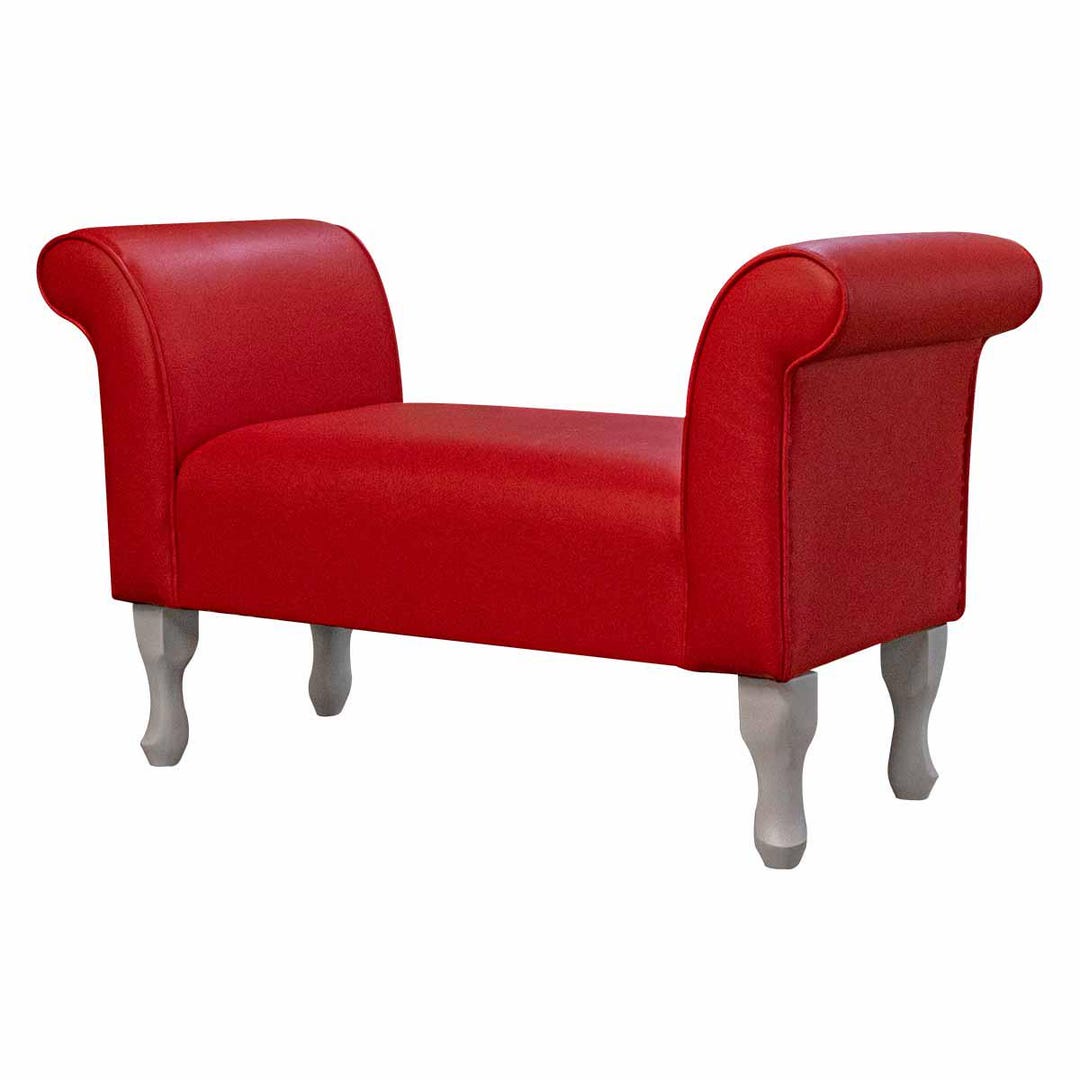 Red Vinyl Window Seat | Red Leather Bench | Handmade in Britain - Etsy