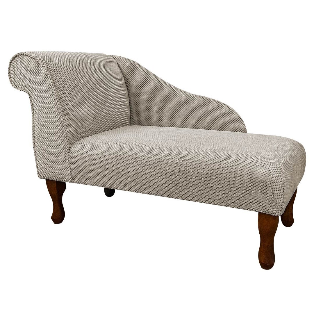 41" Mini Chaise Longue in a Mink Dimple Fabric DOT22 on Queen Anne ...