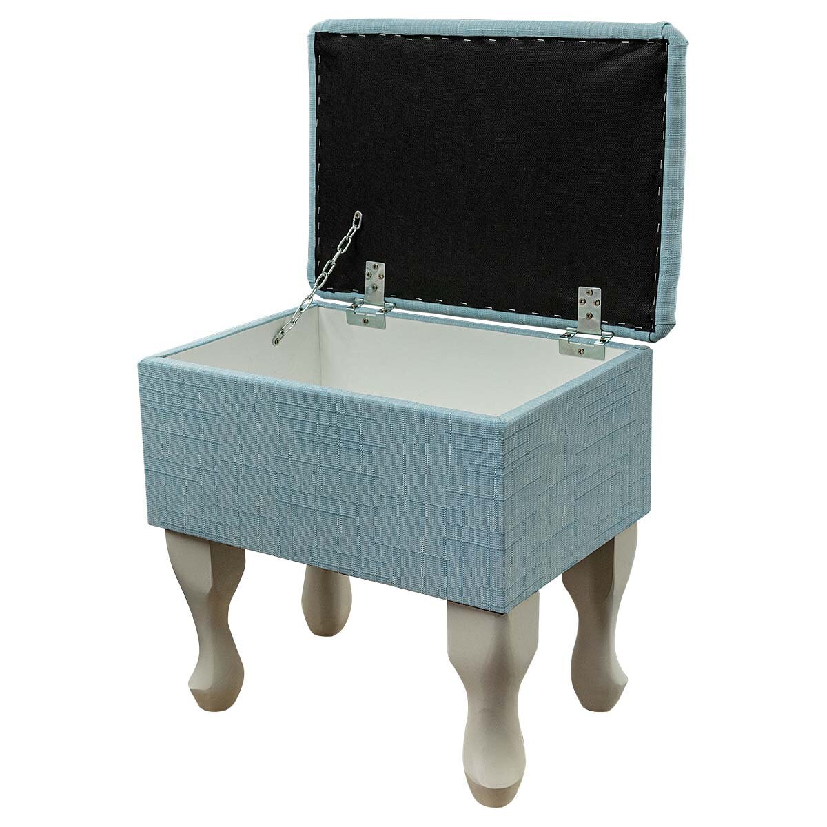 Small Dressing Table Storage Stool in a Harrow Slub Duck Egg - Etsy UK