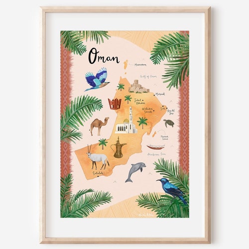 Muscat Map Print Oman Map Art Poster Arab Persian Printable - Etsy