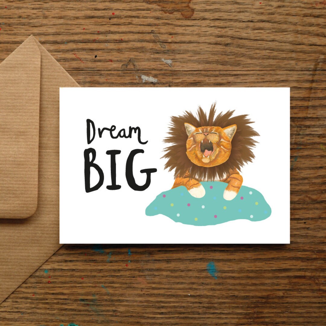 Cat Encouragement Card - Good Luck Card - Exam Card - Graduation Card ...