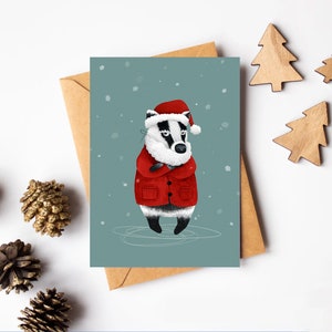Grumpy Badger Christmas Card - Husband Christmas Card, Badger Gift, Eco ...