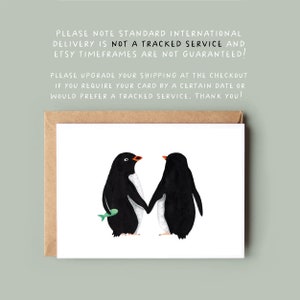 Penguin Anniversary Card | Wedding Card, Engagement Card, Romantic Cute ...