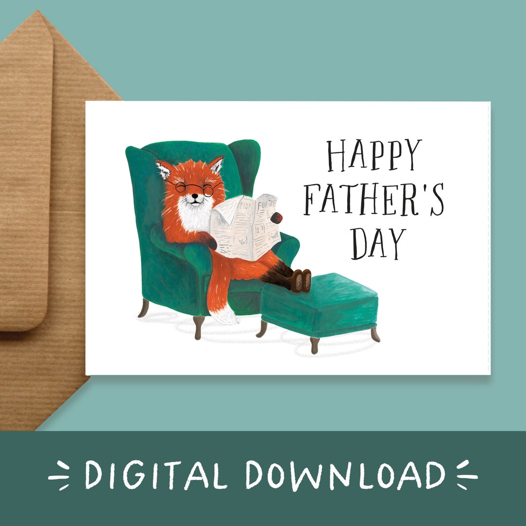 Funny Fox Father's Day Card: Silver Fox Dad (digital Download) - Etsy