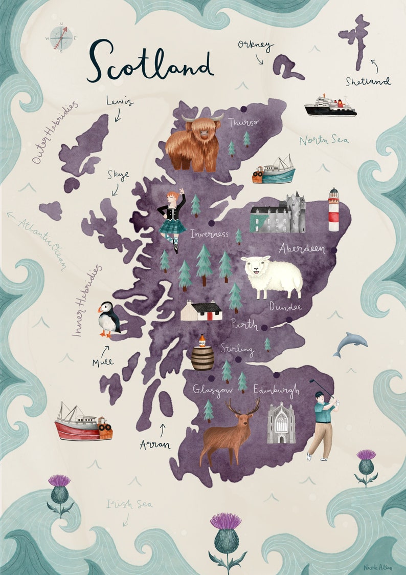 Scotland Art Print Scotland Poster Scotland Painting - Etsy
