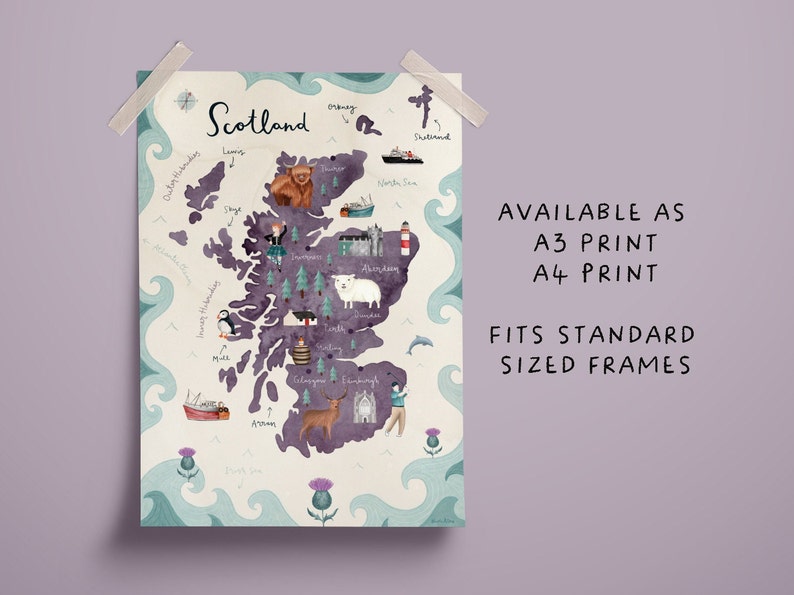 Scotland Art Print Scotland Poster Scotland Painting - Etsy