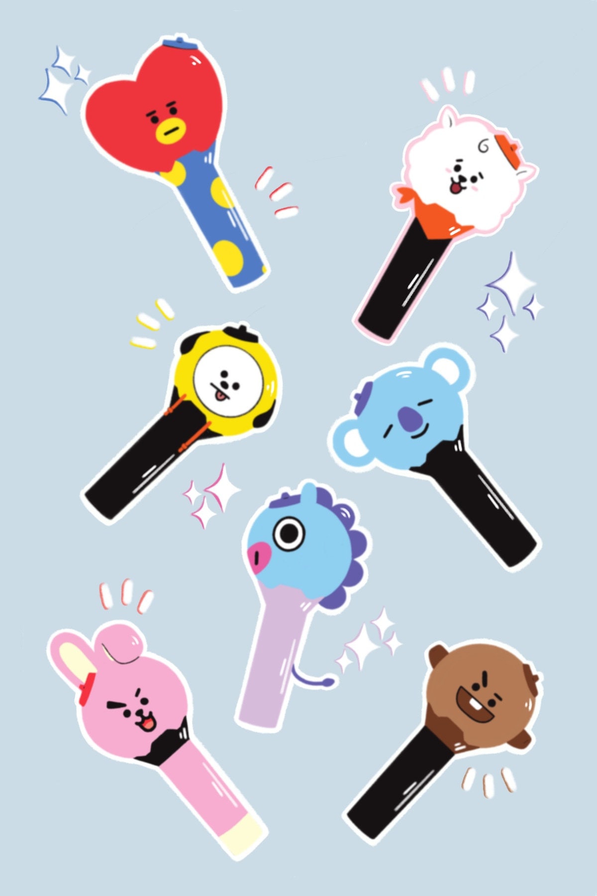 BT21 Army Bomb Sticker Sheet - Etsy
