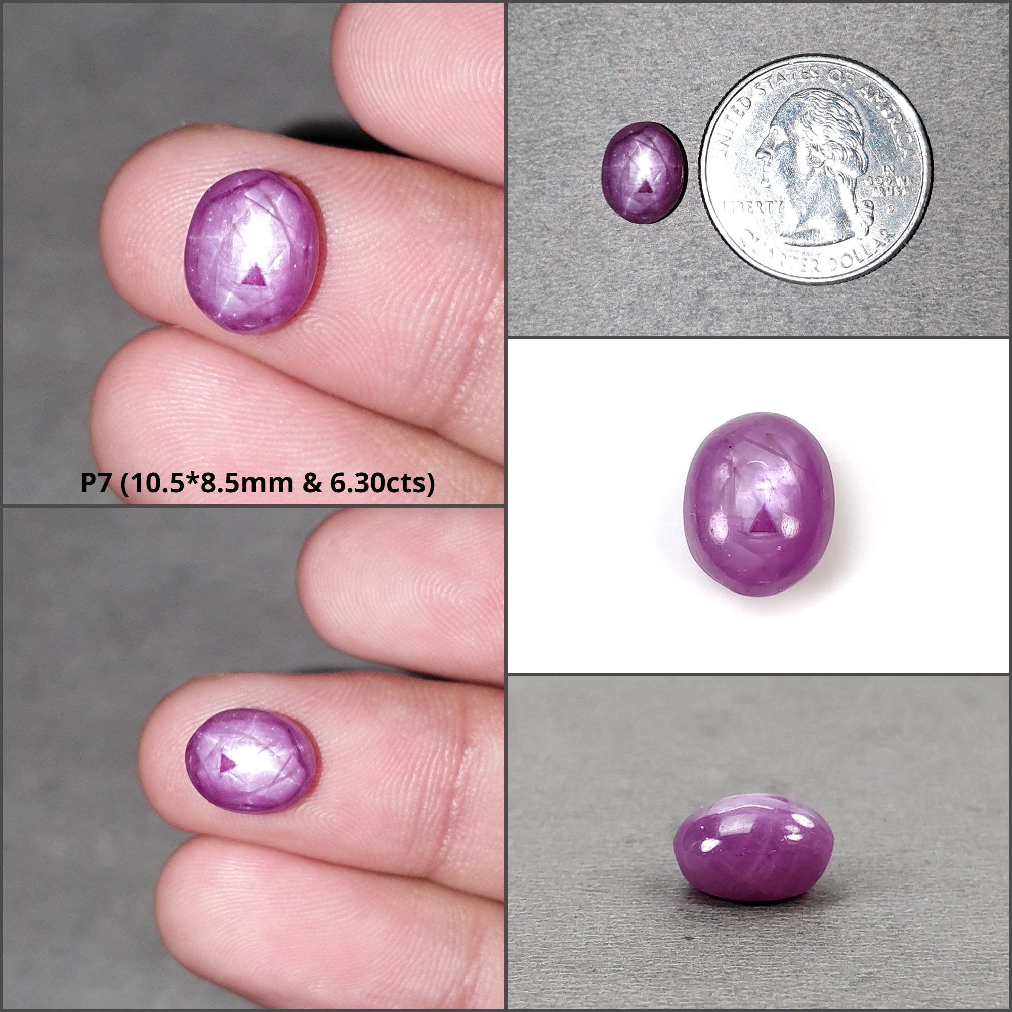 Star RUBY Gemstone Cabochon : 2cts - 7cts Natural Untreated Exclusive ...