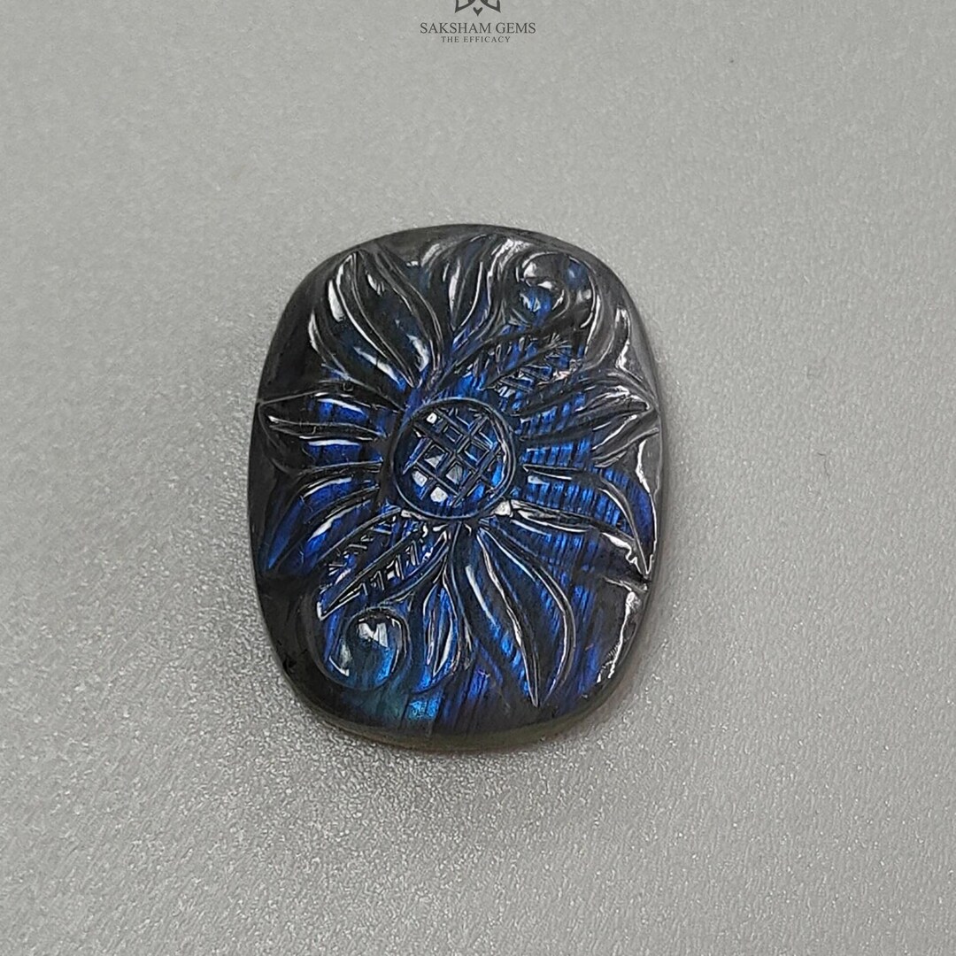 Blue Labradorite Gemstone Carving: 27.80cts Natural Untreated ...