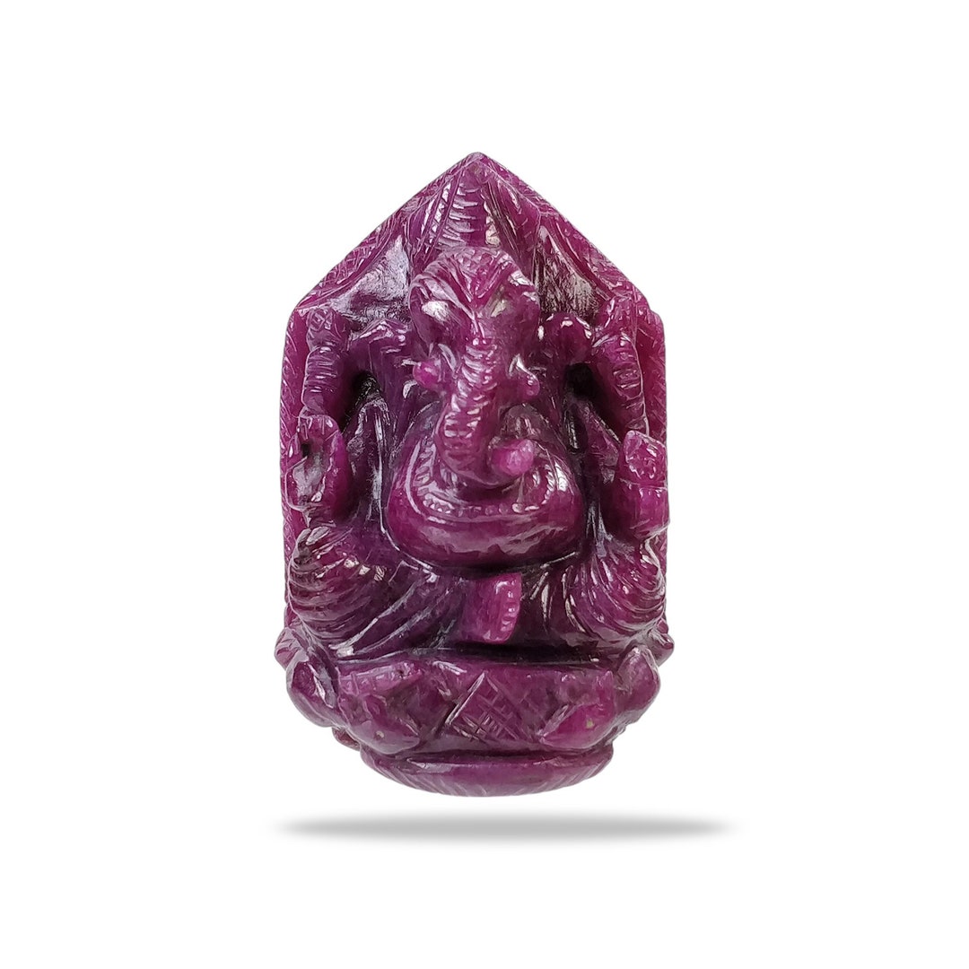 Hand Carved Ruby Ganesha Sculpture: 455.50cts Natural Untreated Ruby ...