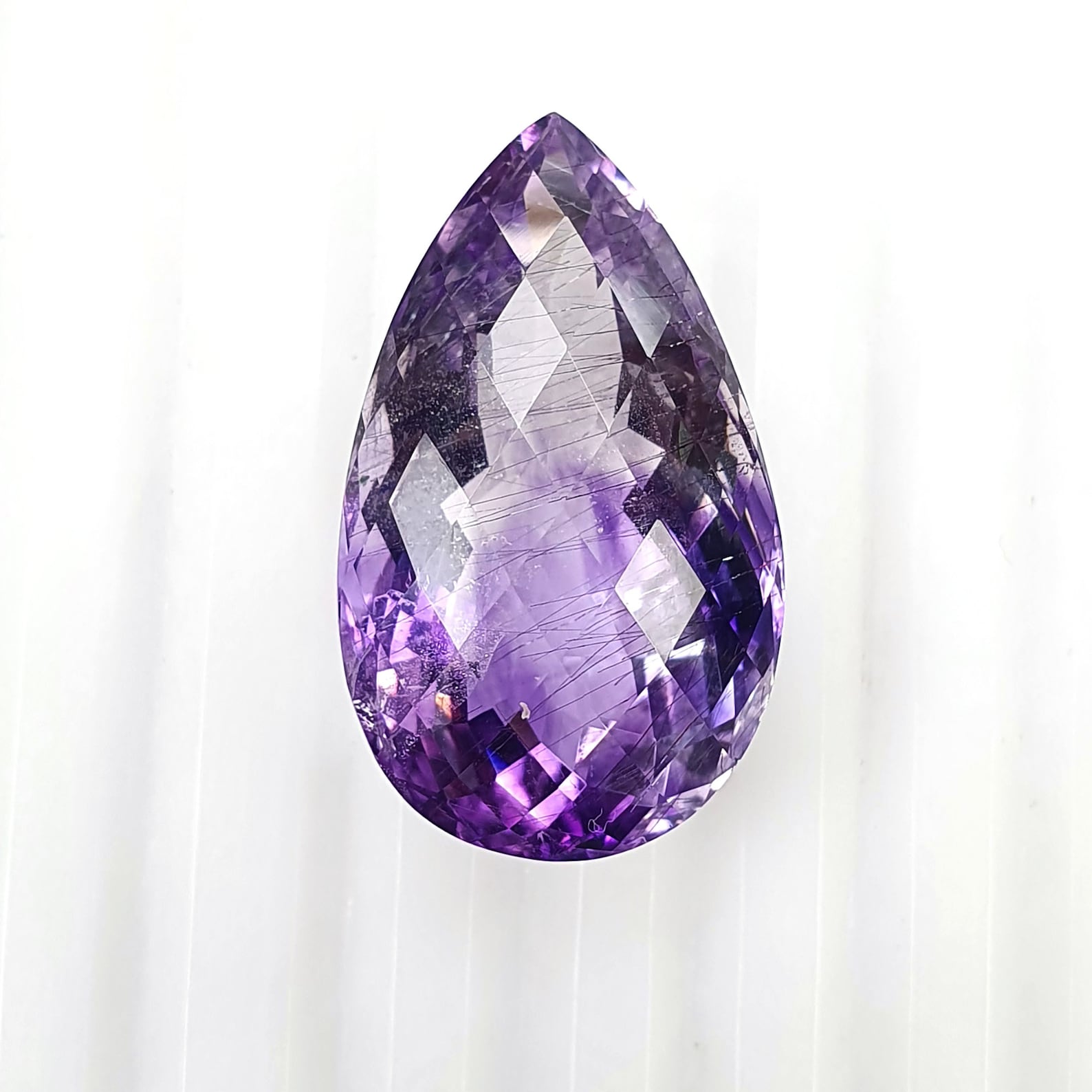 Purple RUTILE AMETHYST Quartz Gemstone Checker Cut : 28.00cts | Etsy