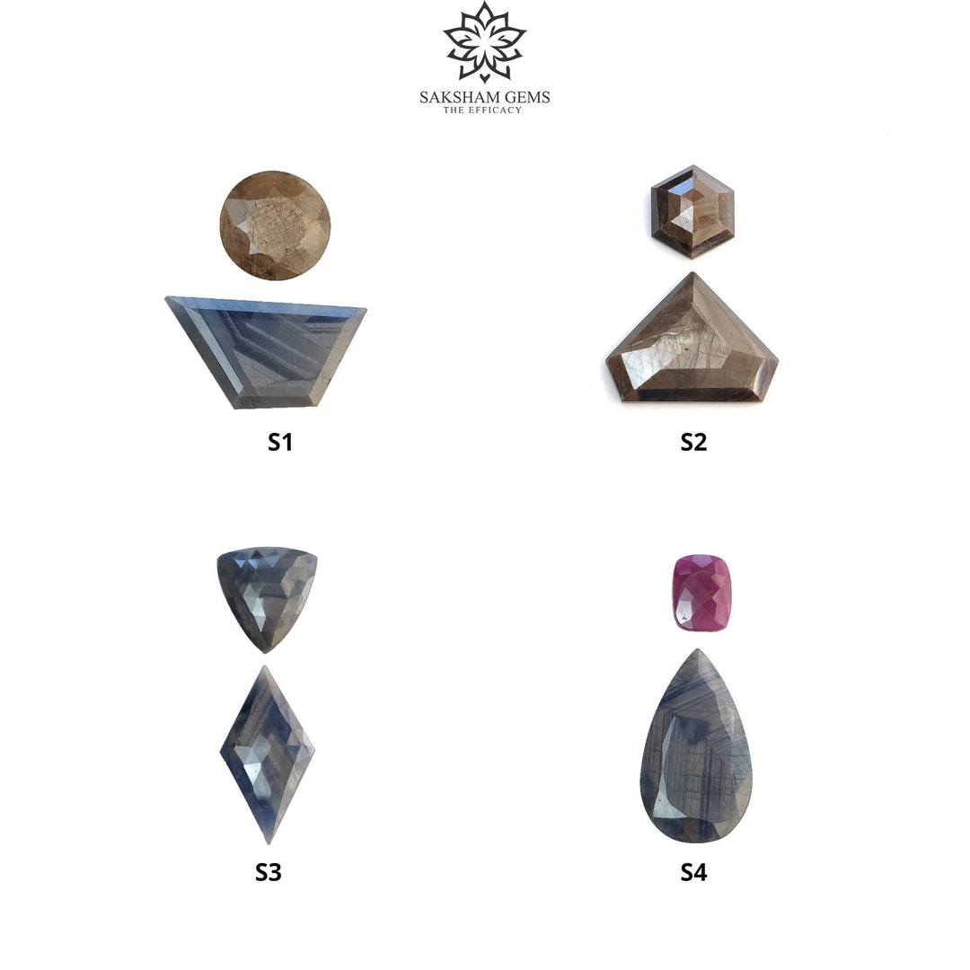 Blue Silver Chocolate Sapphire & Ruby Gemstone Normal Rose Checker and ...