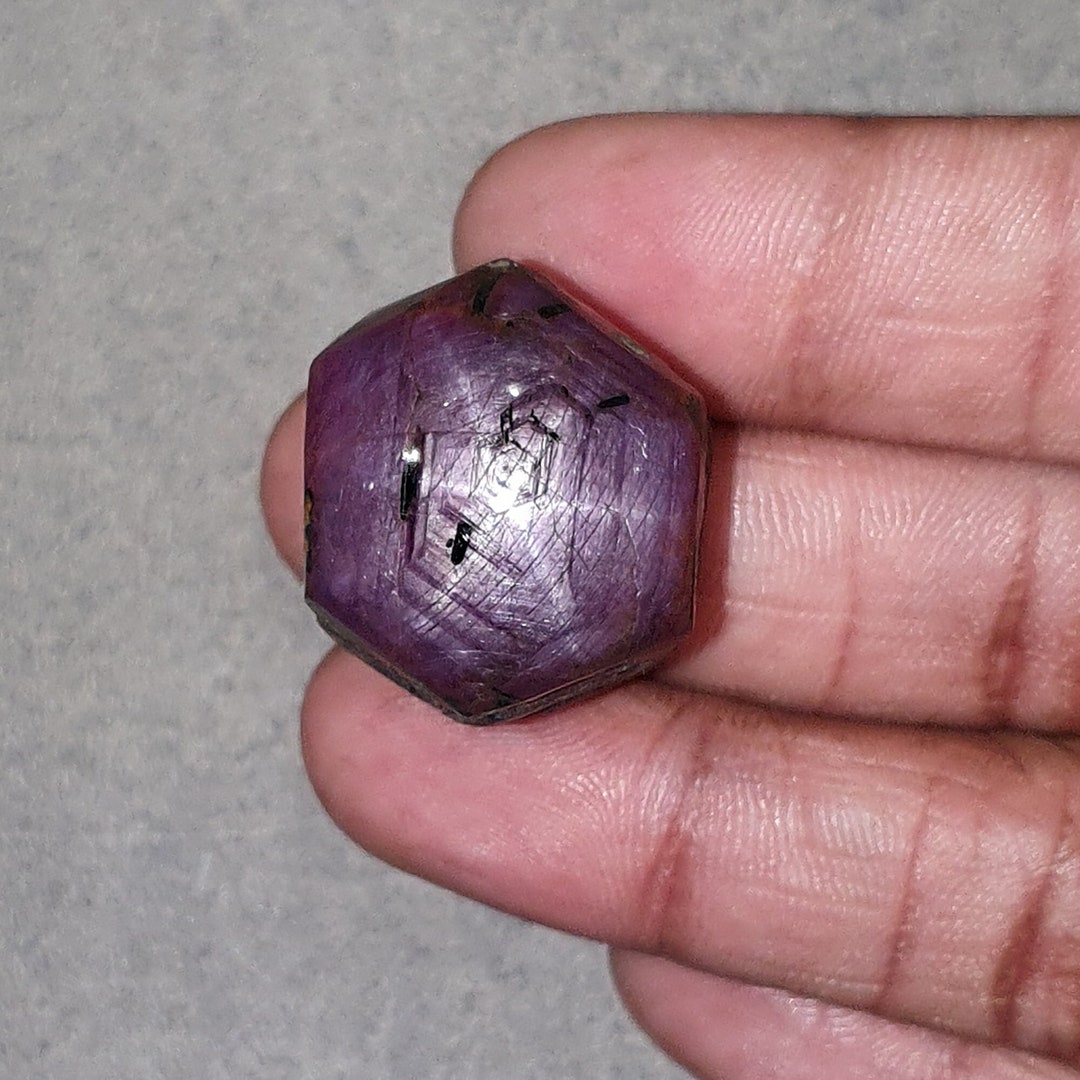 Star Ruby With Black Rutile Gemstone Wand : 144.60cts Natural Untreated ...