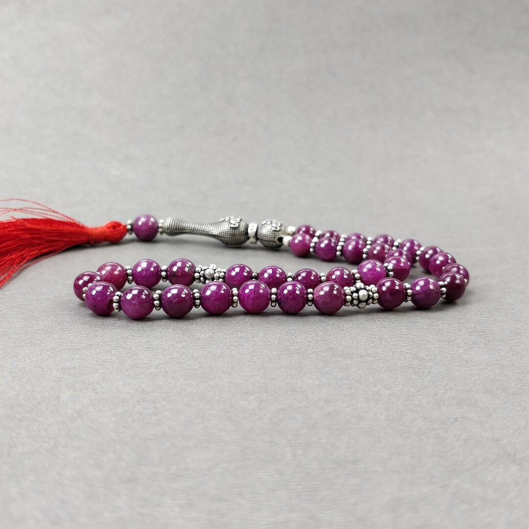 Turkish Islamic Salah 6.5mm Natural Untreated Red Ruby Gemstone Round ...