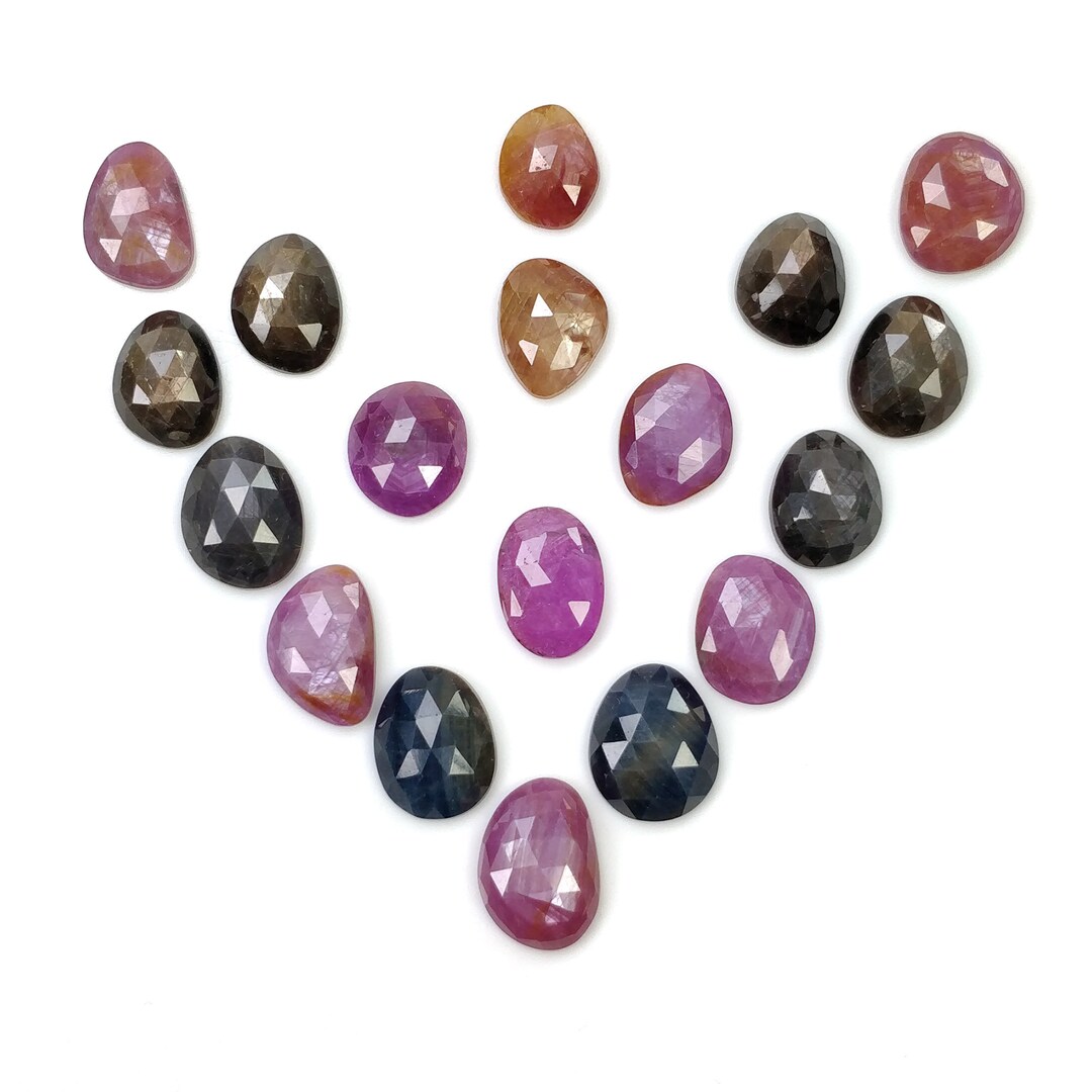 Multi Sapphire Gemstone Rose Cut Slices: 105.50cts Natural Untreated ...