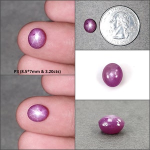 Star RUBY Gemstone Cabochon : 2cts - 7cts Natural Untreated Exclusive ...
