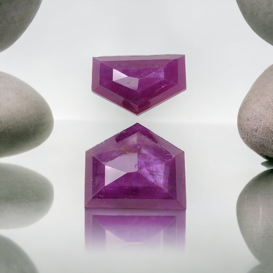 Raspberry Purple Pink RUBY Gemstone Step Cut : 18.40cts Natural ...