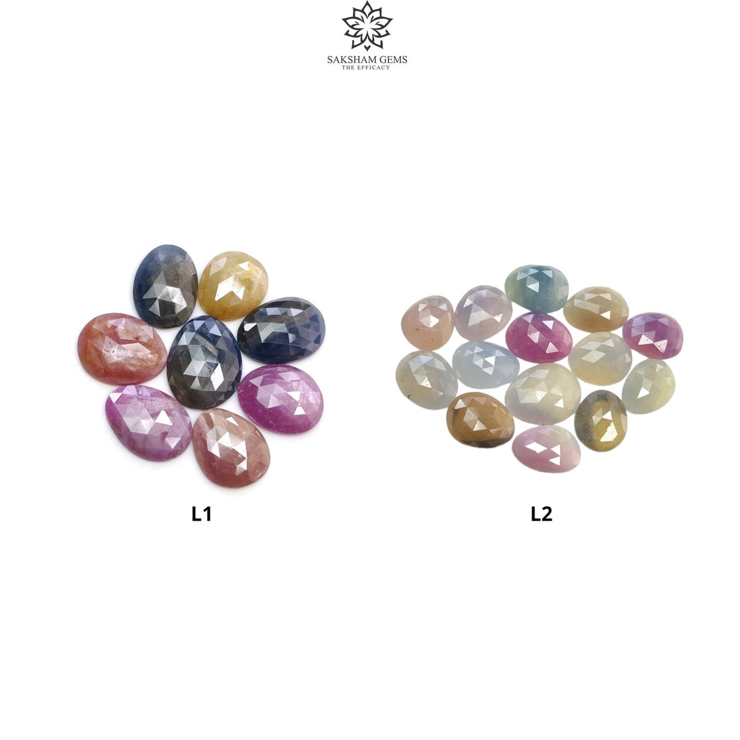 Multi Sapphire Gemstone Rose Cut : Natural Untreated Unheated Sapphire ...