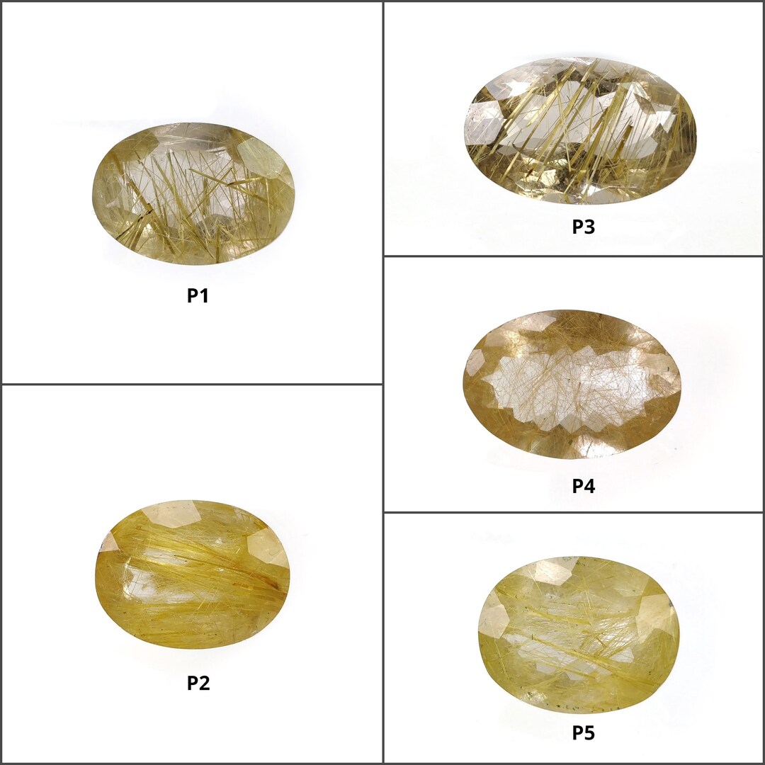 Golden Rutile Quartz Gemstone Fancy Cut : Natural Untreated Unheated ...