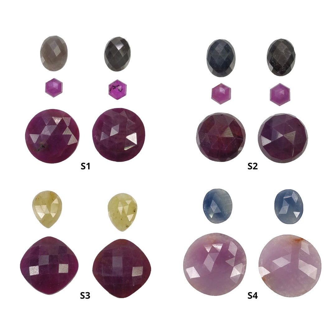 Ruby Gemstone Rose & Checker Cut: Natural Untreated Multi Sapphire ...