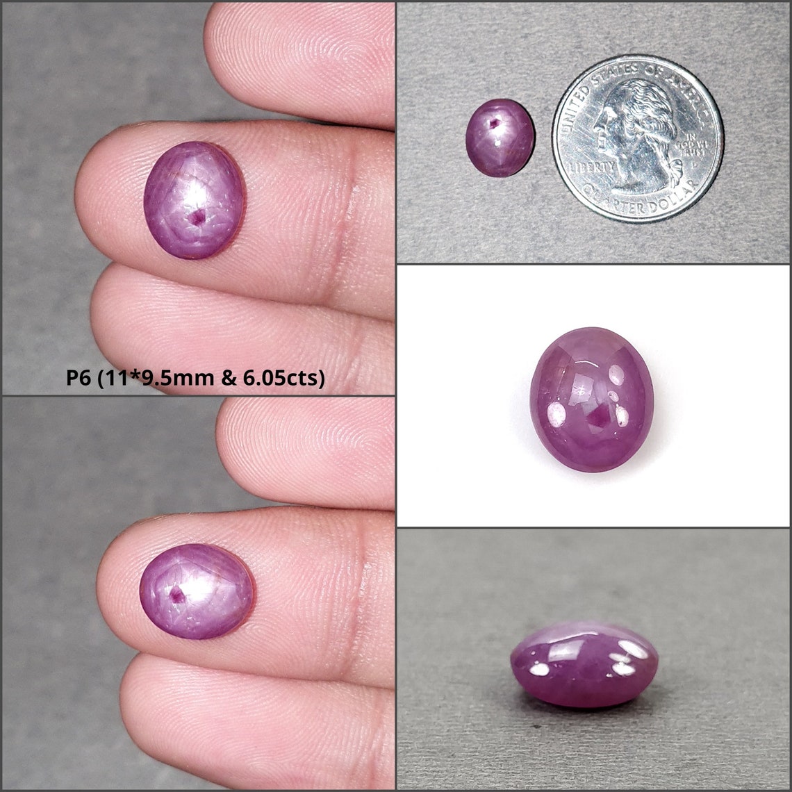 Star RUBY Gemstone Cabochon : 2cts - 7cts Natural Untreated Exclusive ...