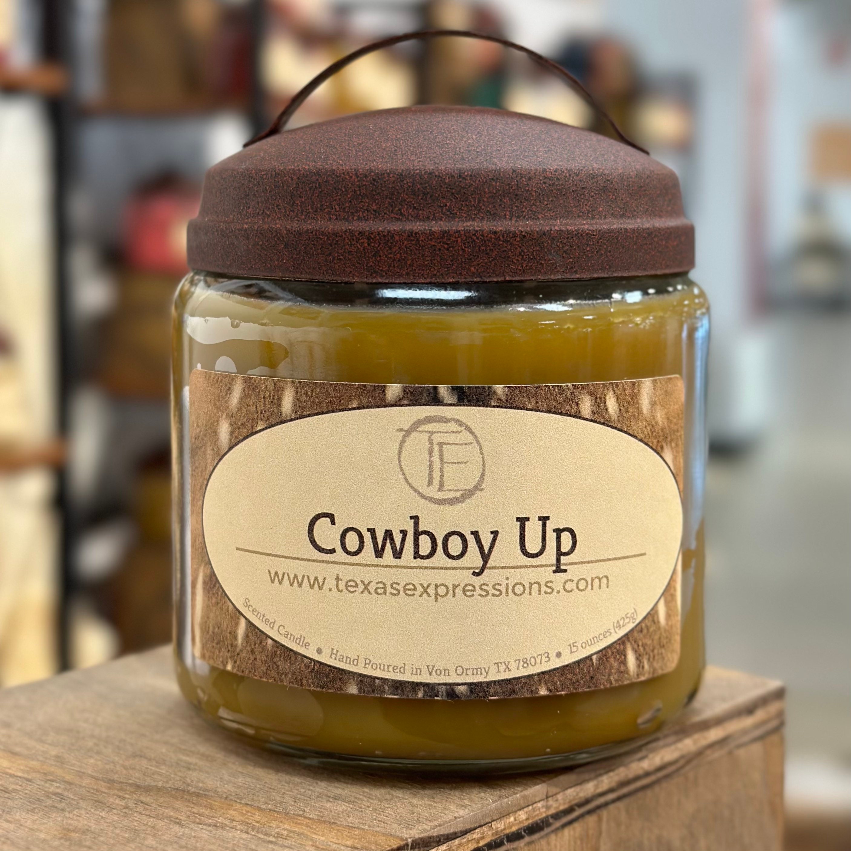 Cowboy up Candle Unique Candle Made in Texas Rustic Funny Gift Cowboy ...