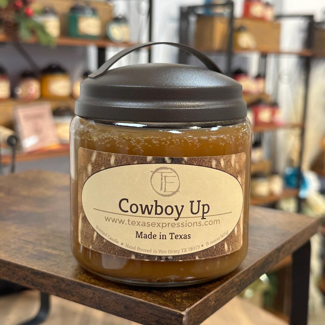 Cowboy up Candle | Unique Candle | Made in Texas | Rustic | Funny Gift ...