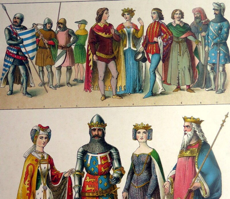 Prints 1906 lithograph of GERMAN costumes fashion people dress culture ...