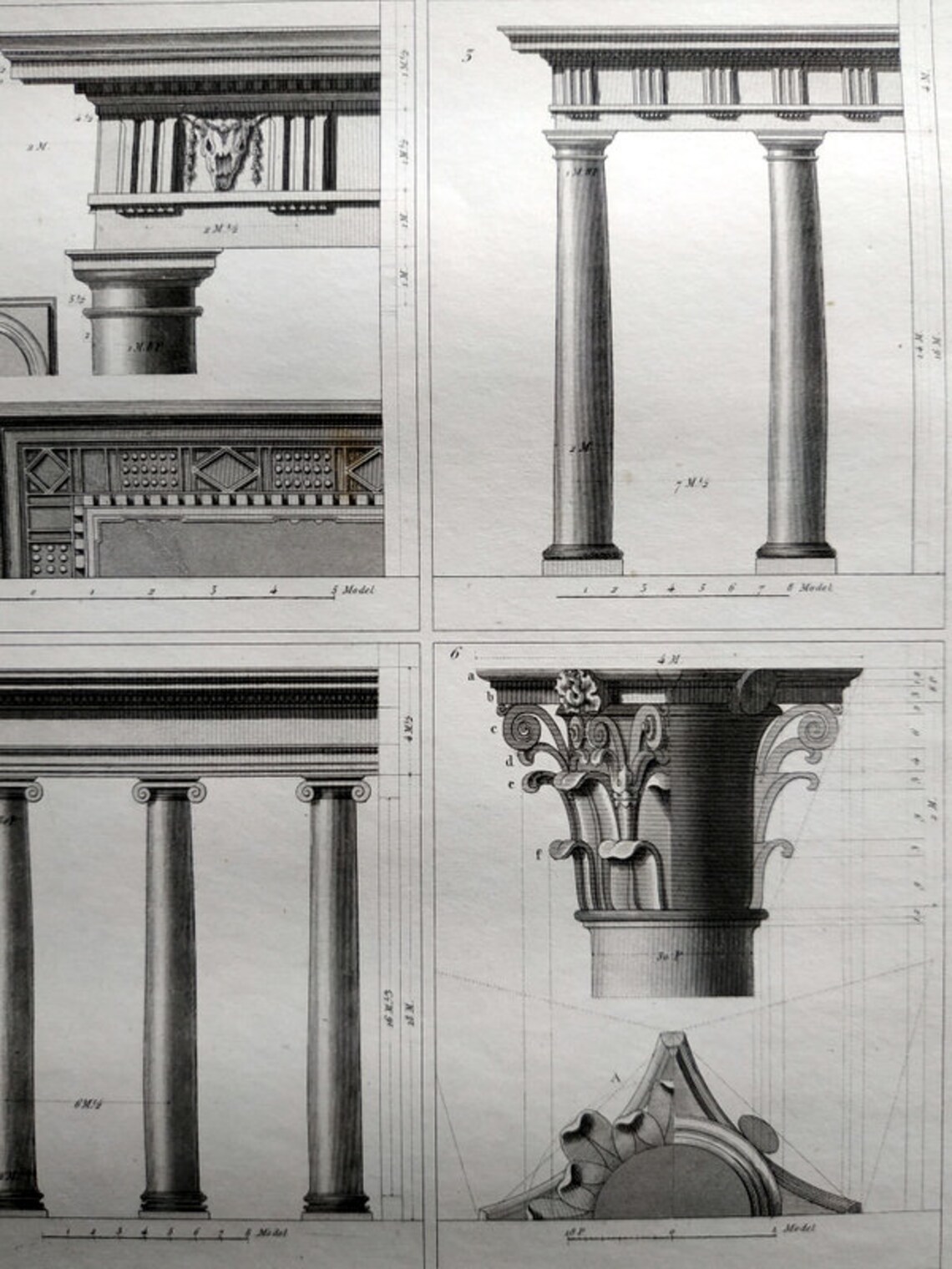 Antique Greek Architecture ART Engraving 1849 Doric Ionic - Etsy