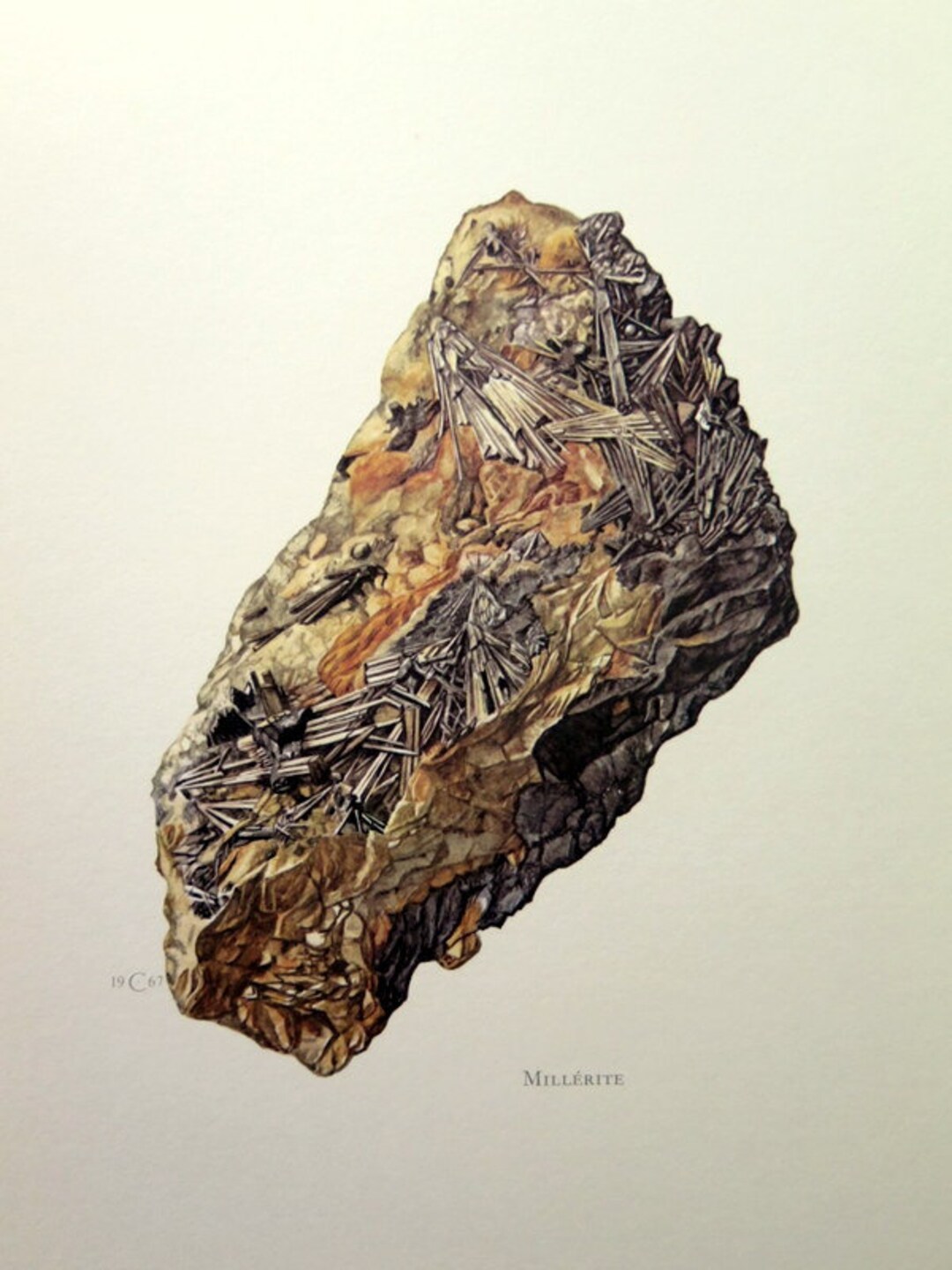Amazing Vintage MILLERITE MINERAL Color Lithograph 1967 - Etsy