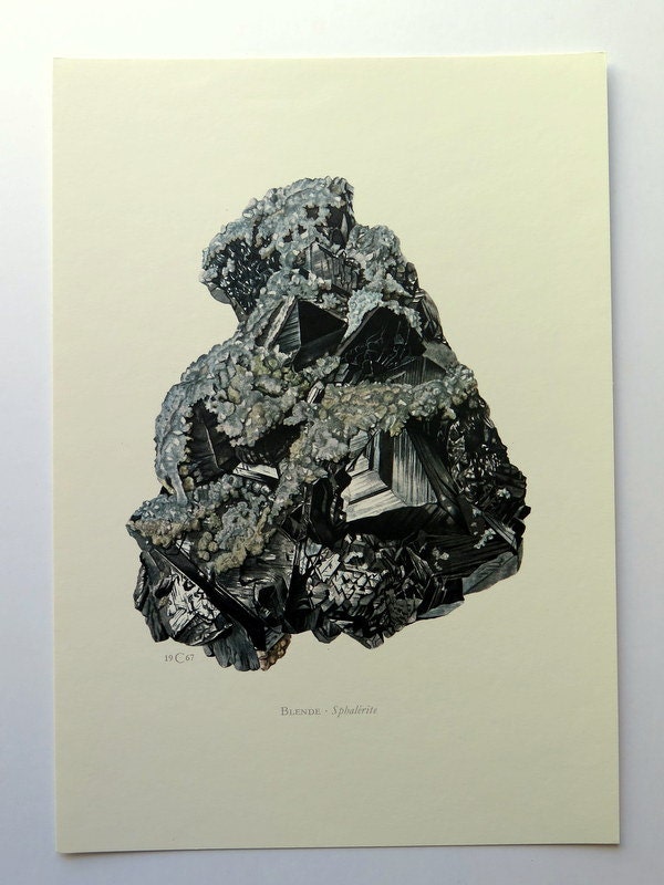 1967 Vintage Lithograph Print of SPHALERITE Antique Color - Etsy
